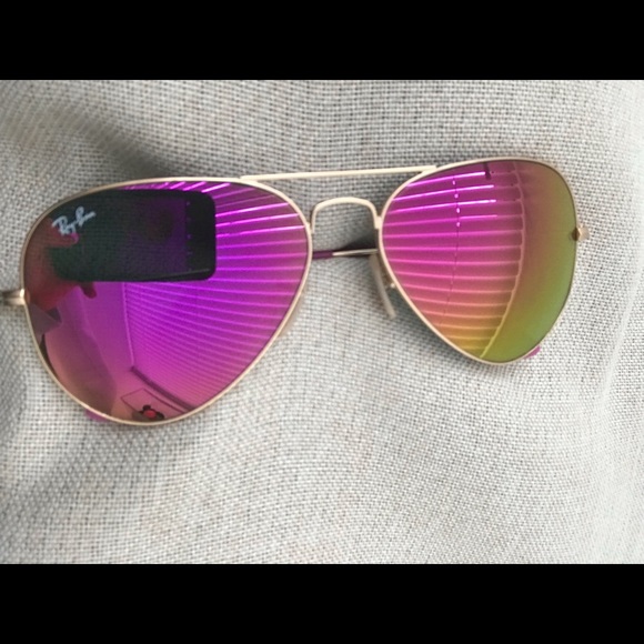 Ray-Ban | Accessories | Fuchsia Rayban Aviator Flash Lenses Non ...